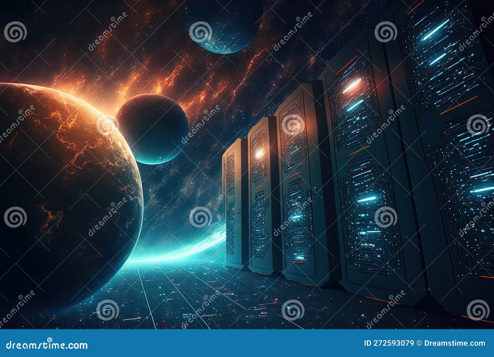 Unique Server and Hosting Space Stock Illustration - Illustration of ...
