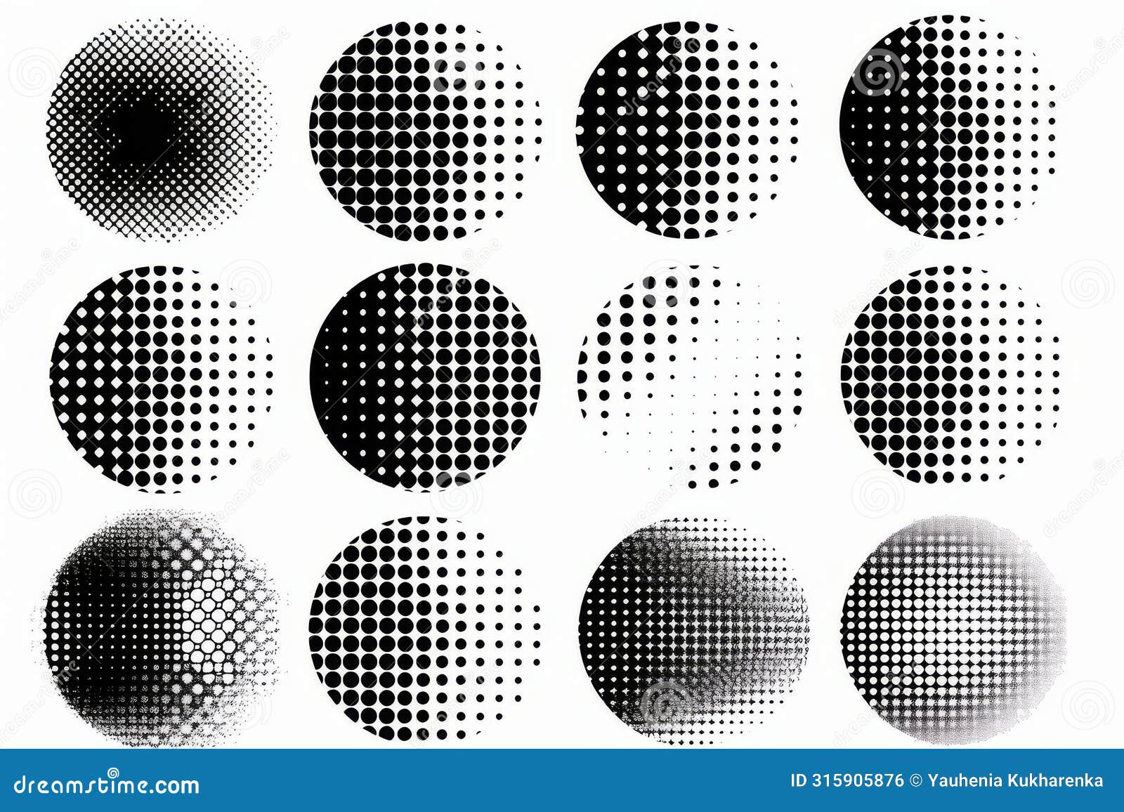 Halftone Dot Patterns Collection Stock Illustration - Illustration of ...