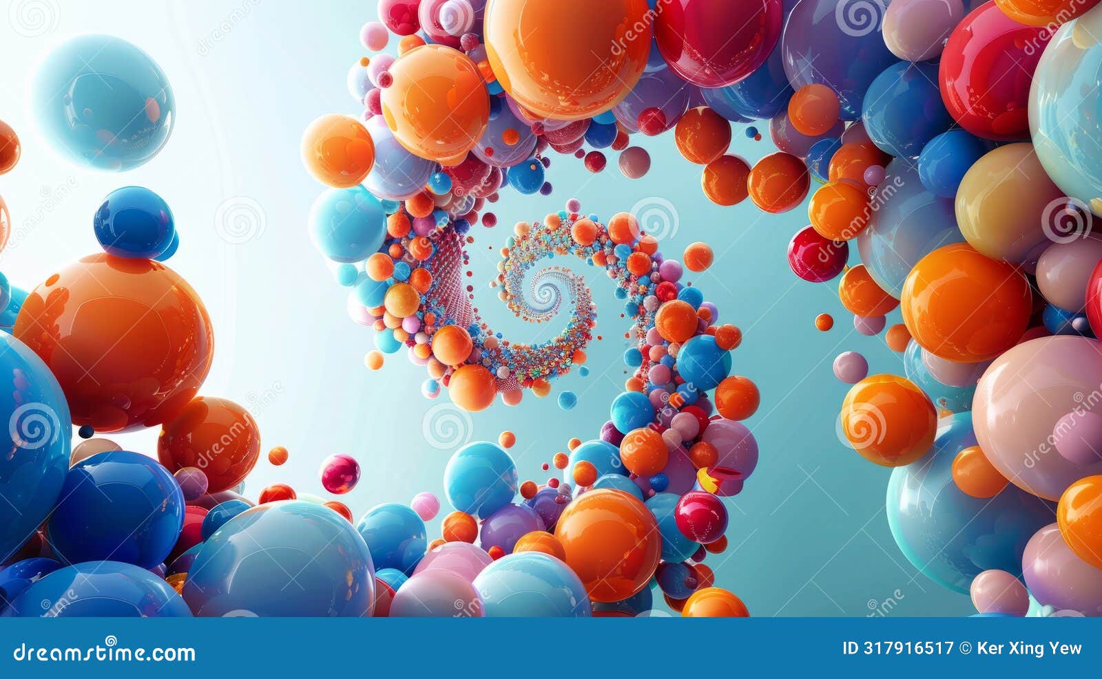 Unique Setup of Balloons Forming an Abstract Spiral Galaxy Formation ...