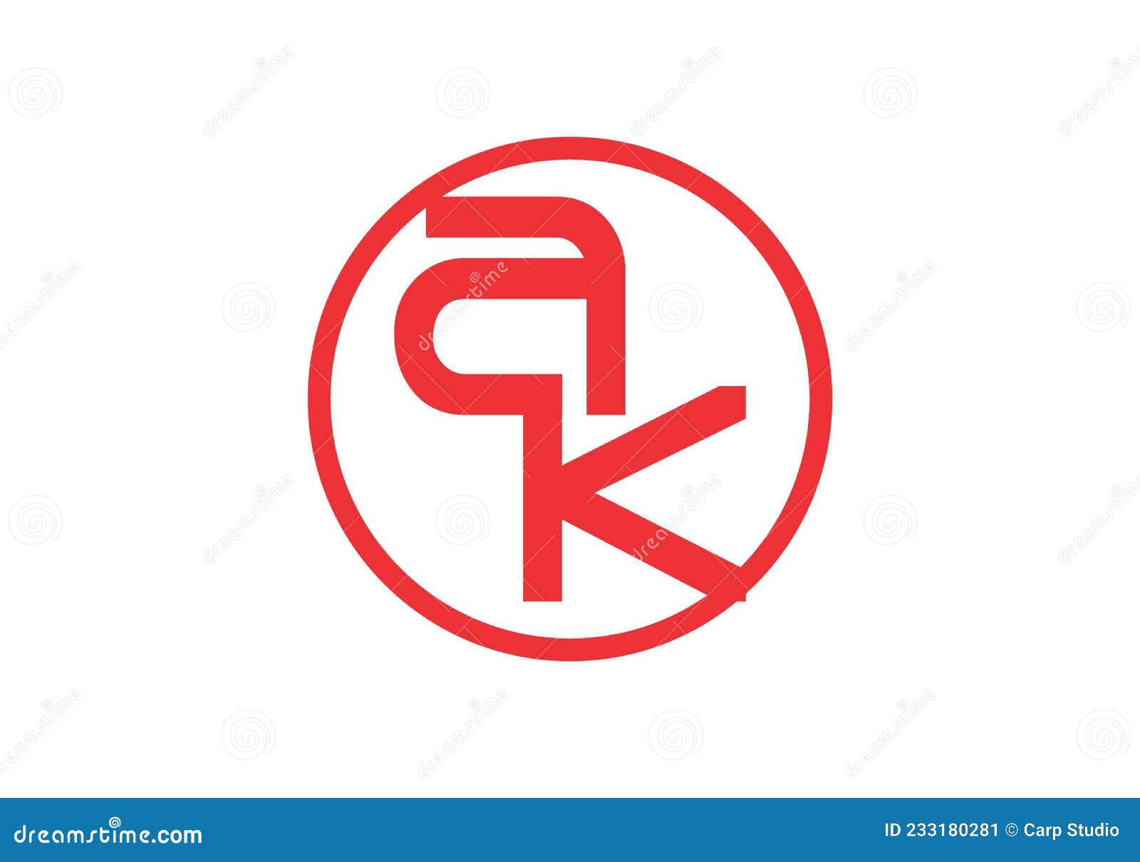 Unique Shape of AK Initial Letter Stock Vector - Illustration of ...