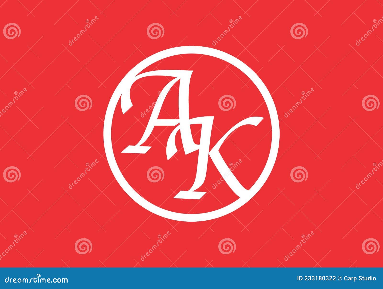 Unique Shape of AK Initial Letter Stock Vector - Illustration of ...