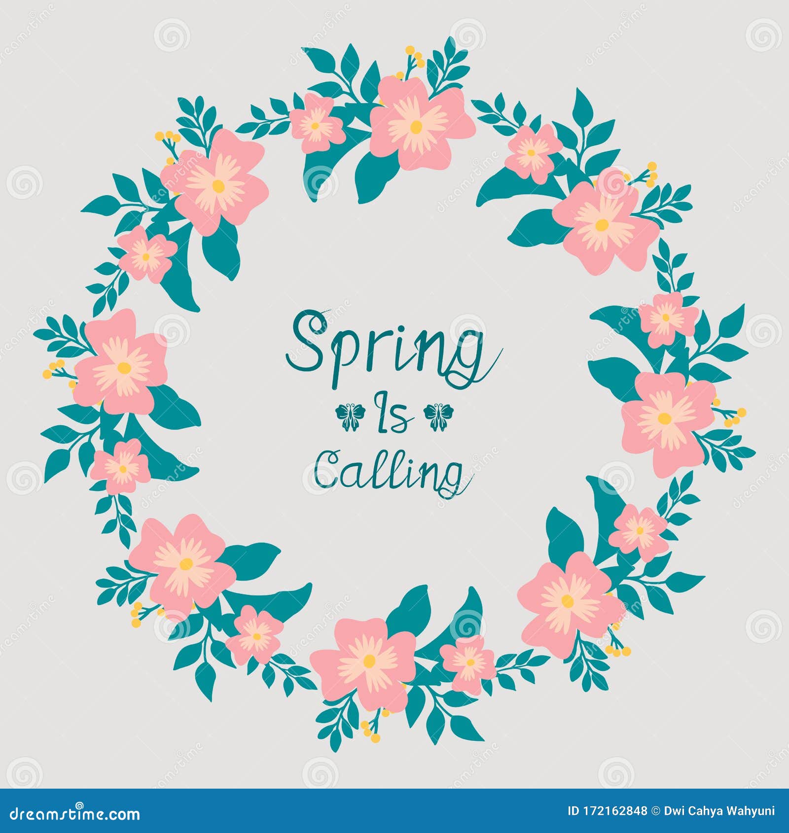 Unique Shape of Spring Calling Card Template, with Cute Leaf and Flower ...