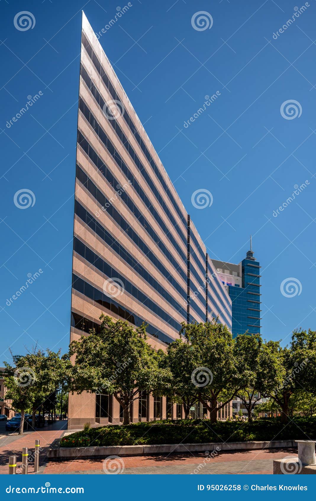 Unique Shaped Building in Downtown Boise Idaho in Summer Stock Photo ...