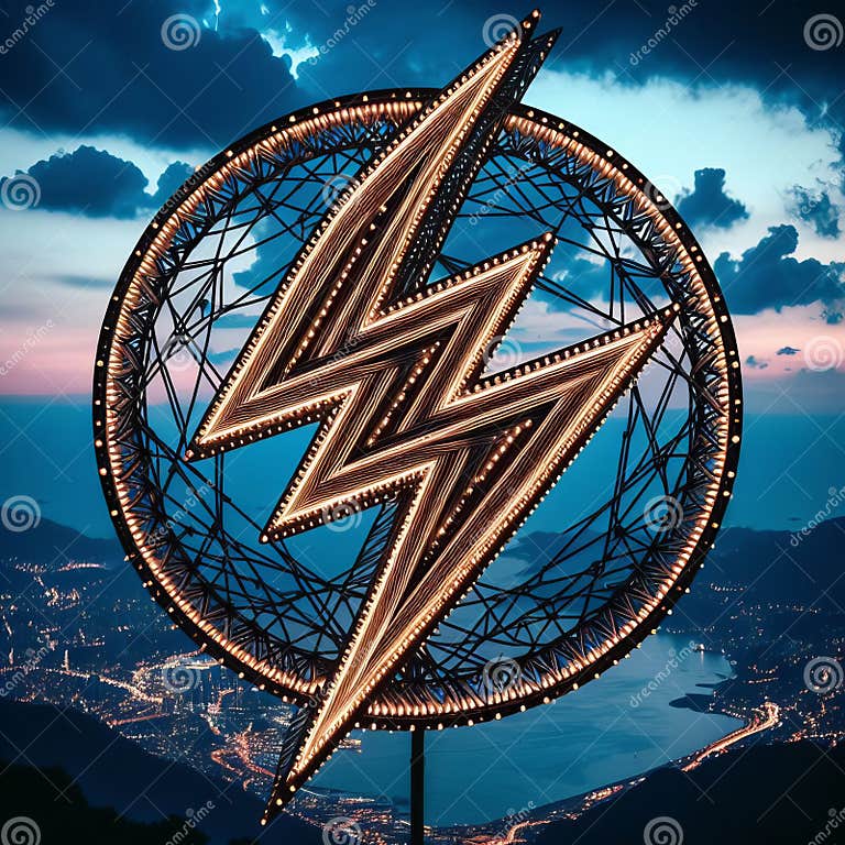 Unique Shaped Lightning Bolt with a Zigzag Pattern, Creating a Stock ...