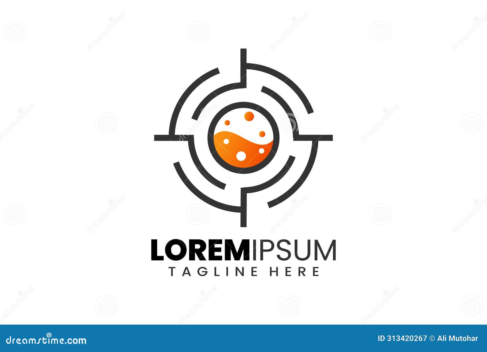 Unique Shoot Target Goal with Orange Liquid Logo Stock Vector ...