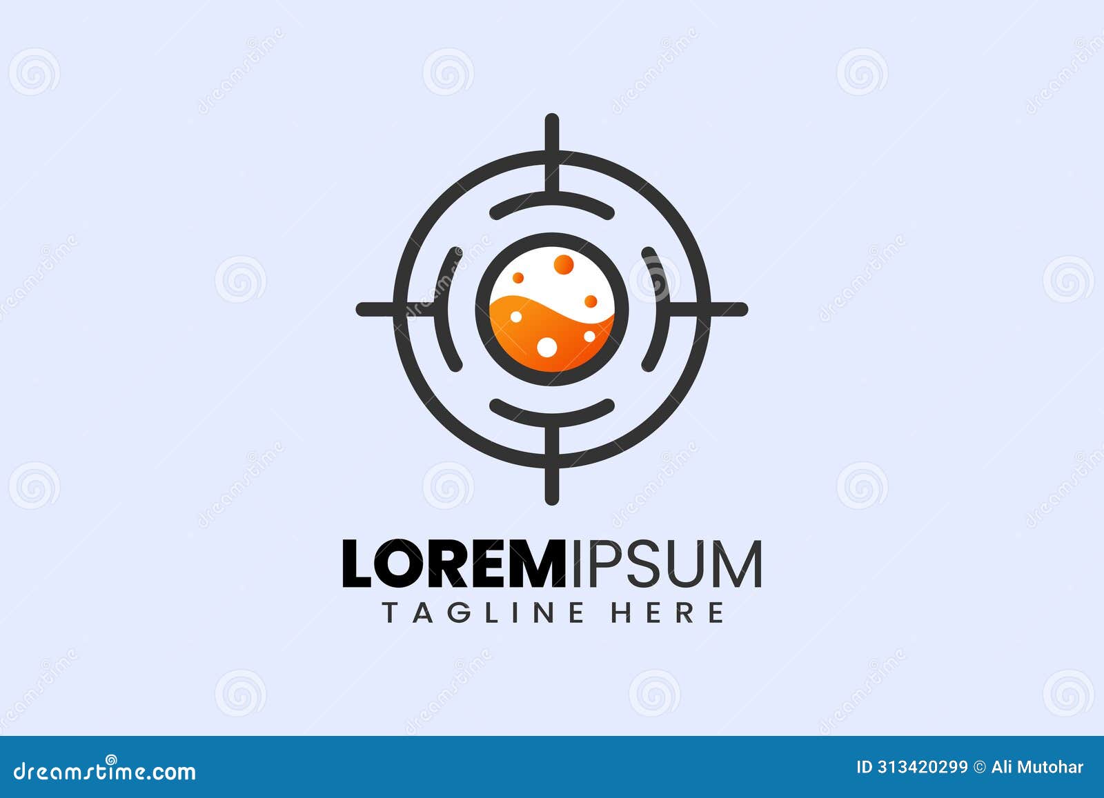 Unique Shoot Target Goal with Orange Liquid Logo Stock Vector ...
