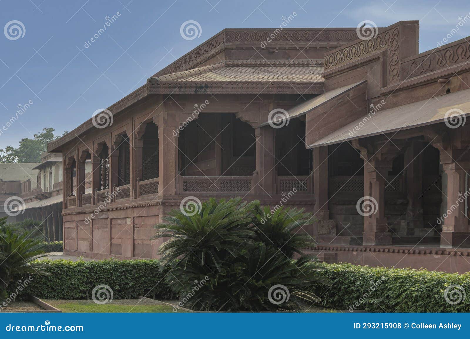 Unique Side View of a Walkway in a Red Fort Stock Photo - Image of ...