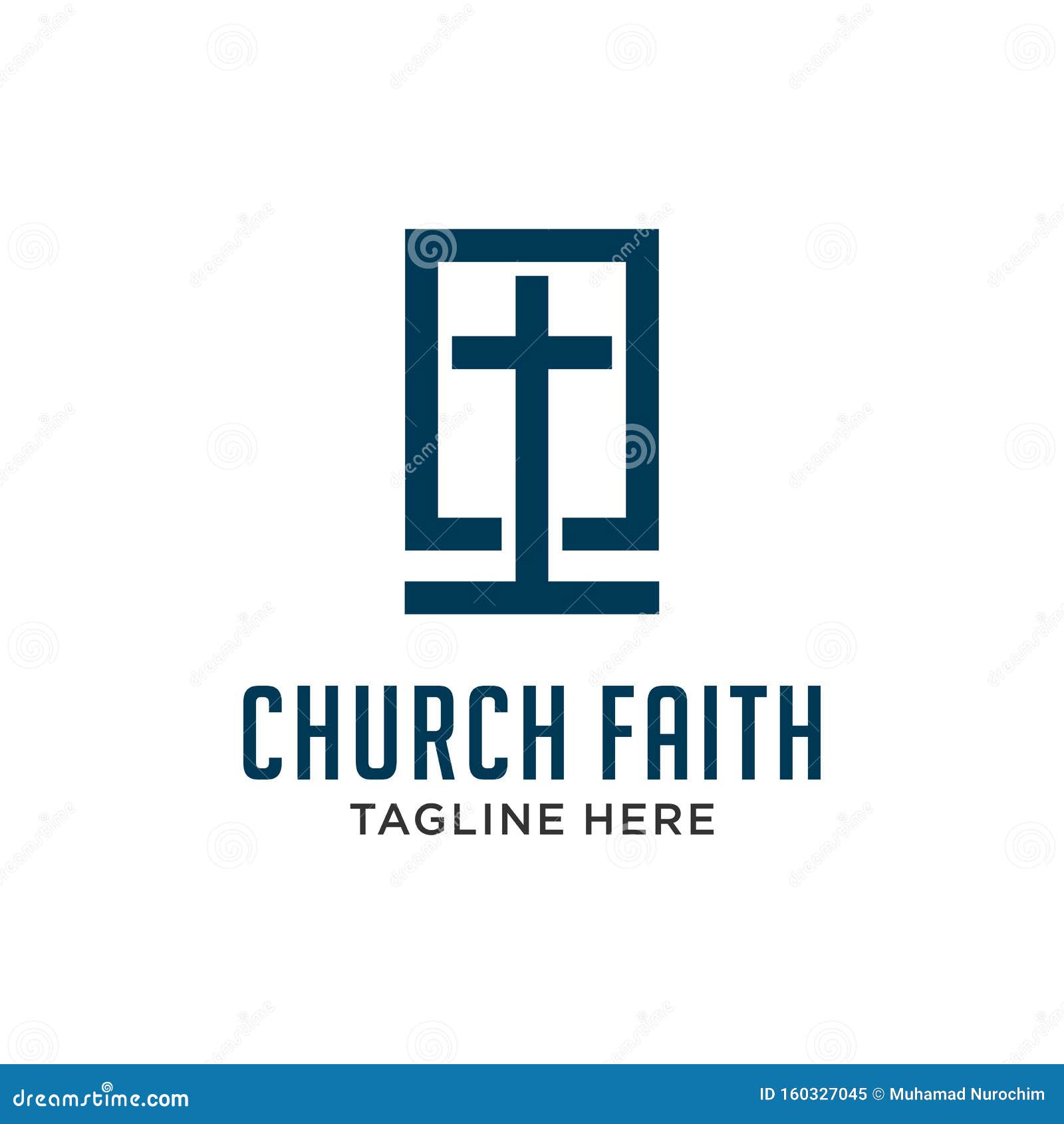 Cross with Line Art Simple Unique Logo Design Symbol Vector Stock ...