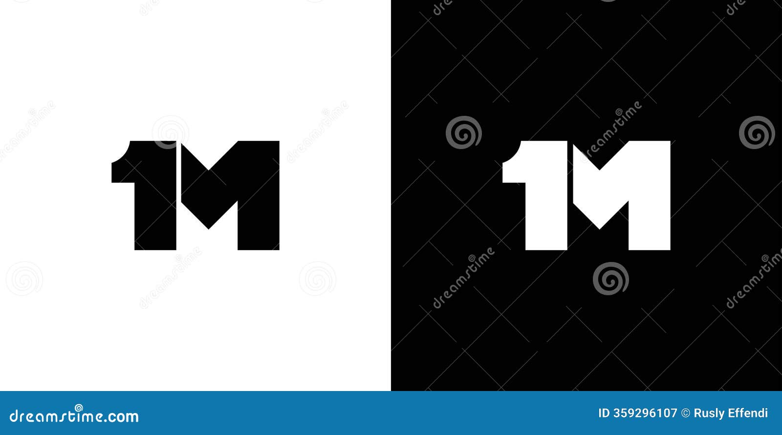 Unique and Simple 1M Logo Design Stock Vector - Illustration of design ...