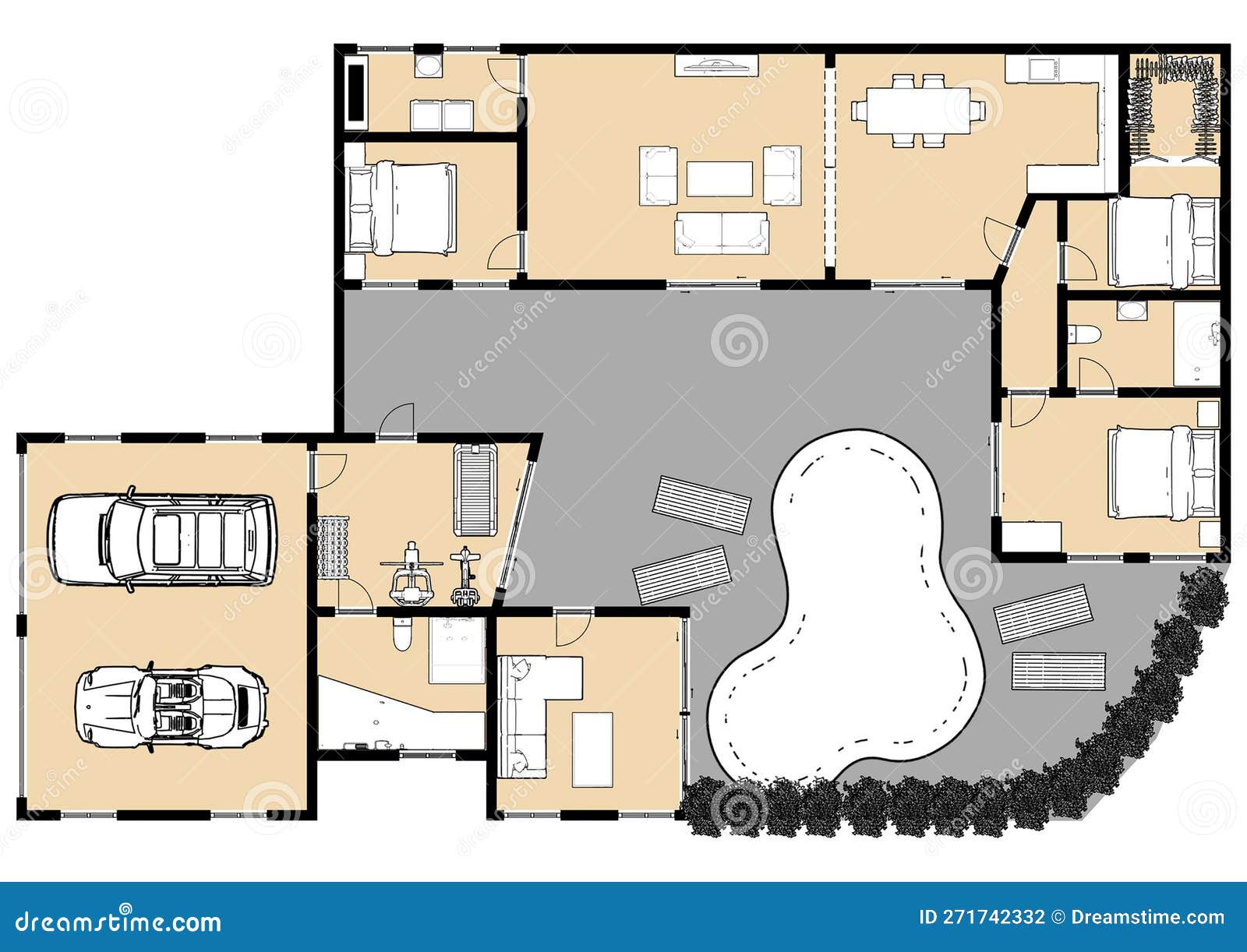 Floor Plan Ideas. Floorplan. Floorplanner Stock Illustration - Illustration of level ...