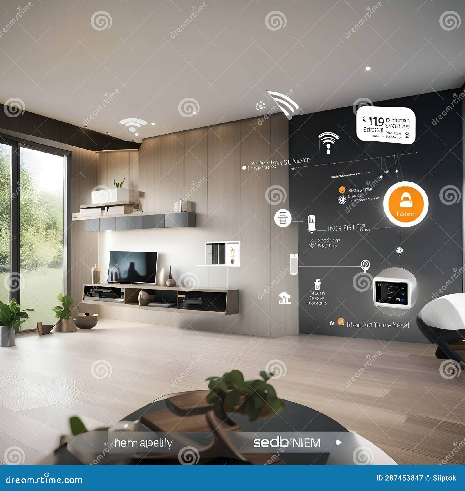 Smart Home System Illustration Background Stock Illustration ...