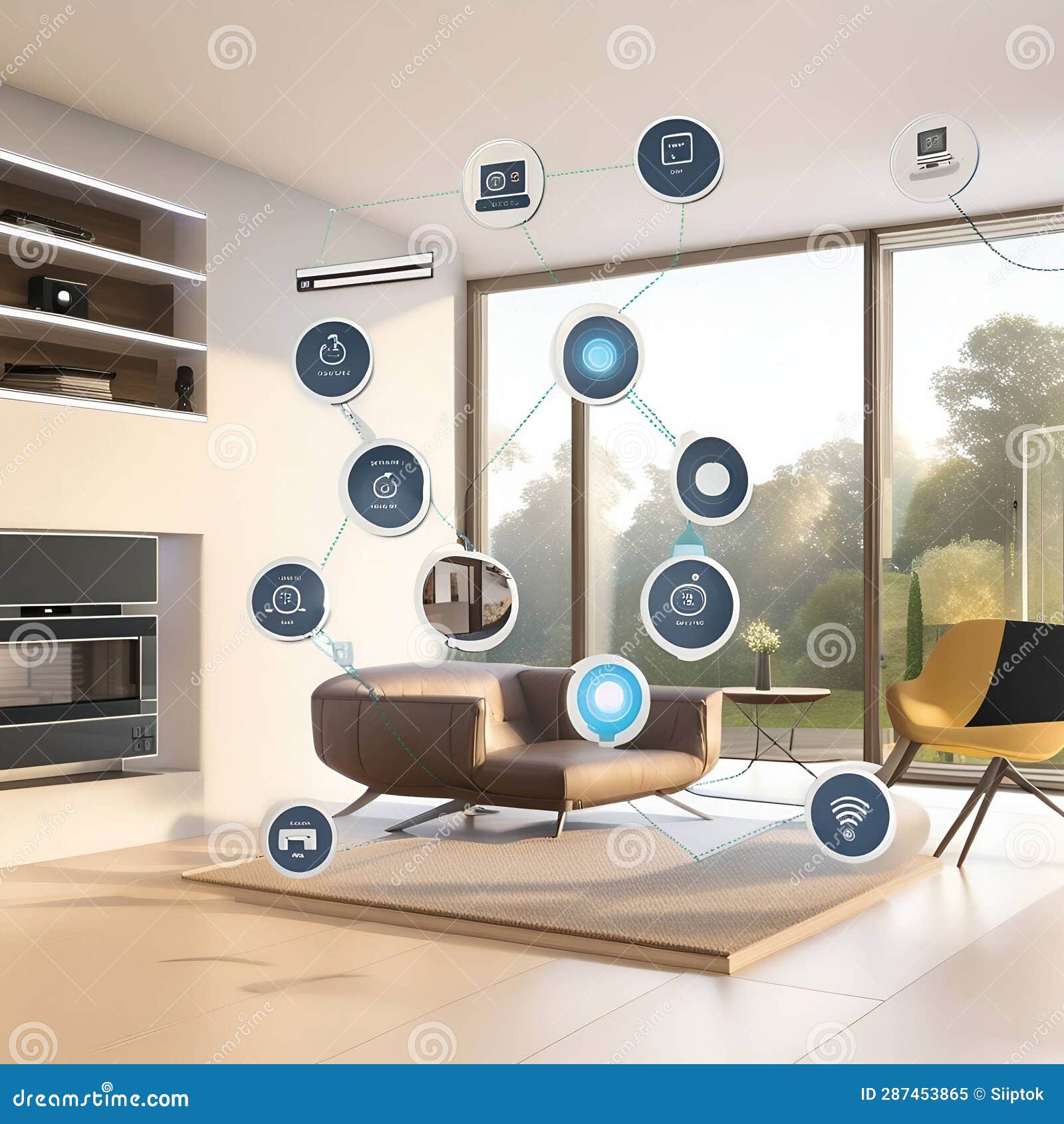 Smart Home System Illustration Background Stock Illustration ...