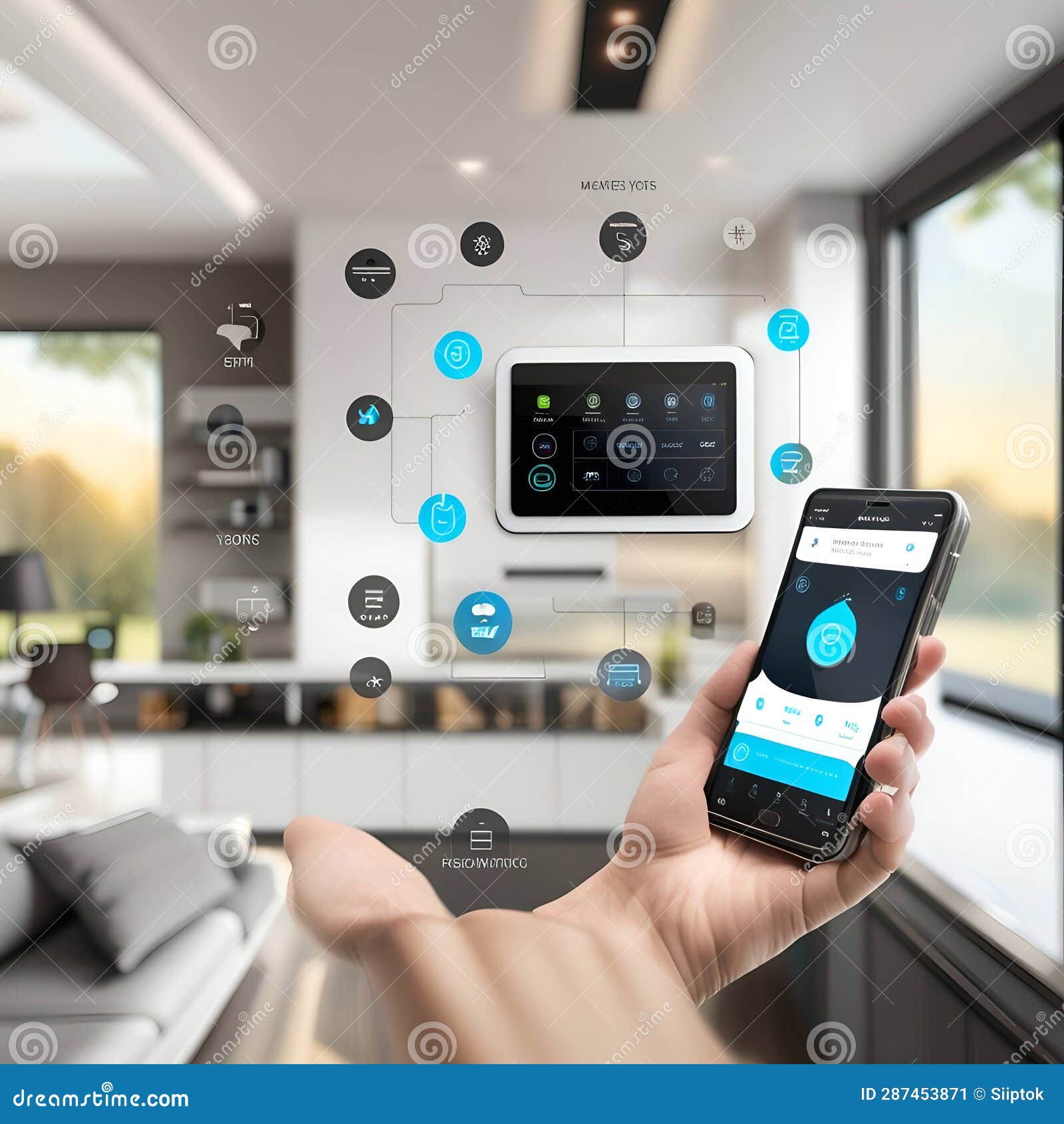 Smart Home System Illustration Background Stock Illustration ...