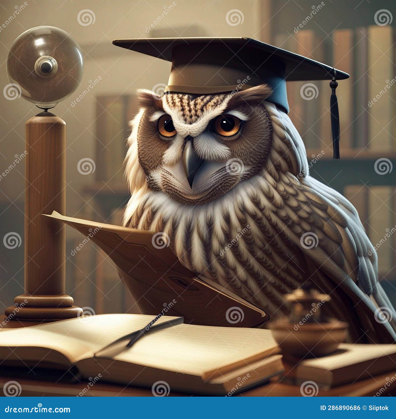 Smart Owl Character Design Illustration Background Stock Illustration ...