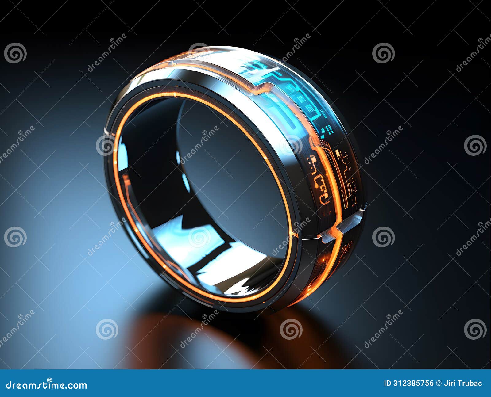 A Unique Smart Ring Equipped with an Electronic Circuit Stock ...