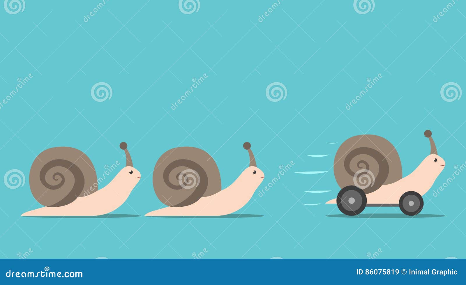 Unique snail with wheels stock vector. Illustration of innovation ...