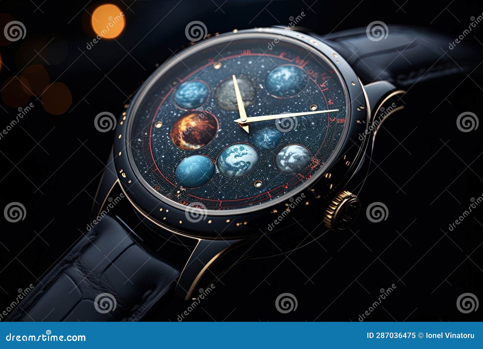 Unique Space Clock Incorporating Cosmic Elements and Celestial Motifs ...