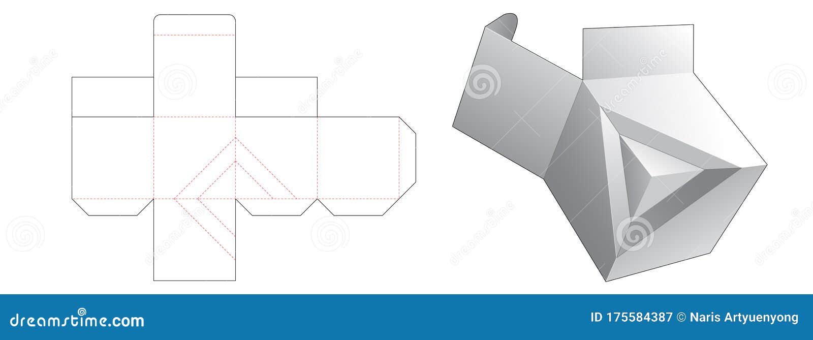 Unique Square Shaped Box Die Cut Template Design Stock Vector ...