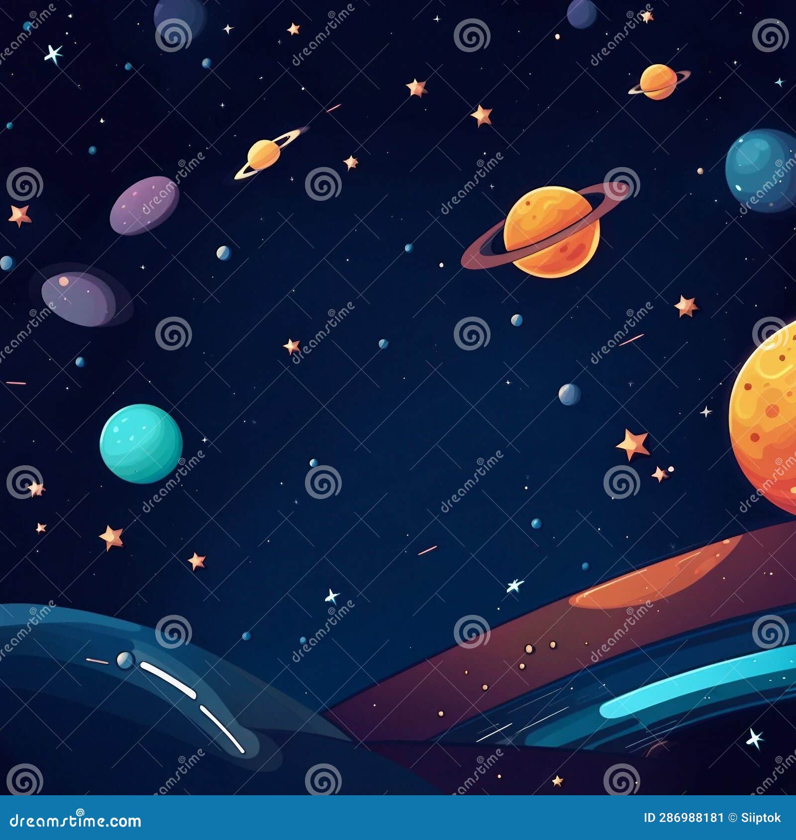 Star Planet Galaxy Outer Space Illustration Background Stock ...