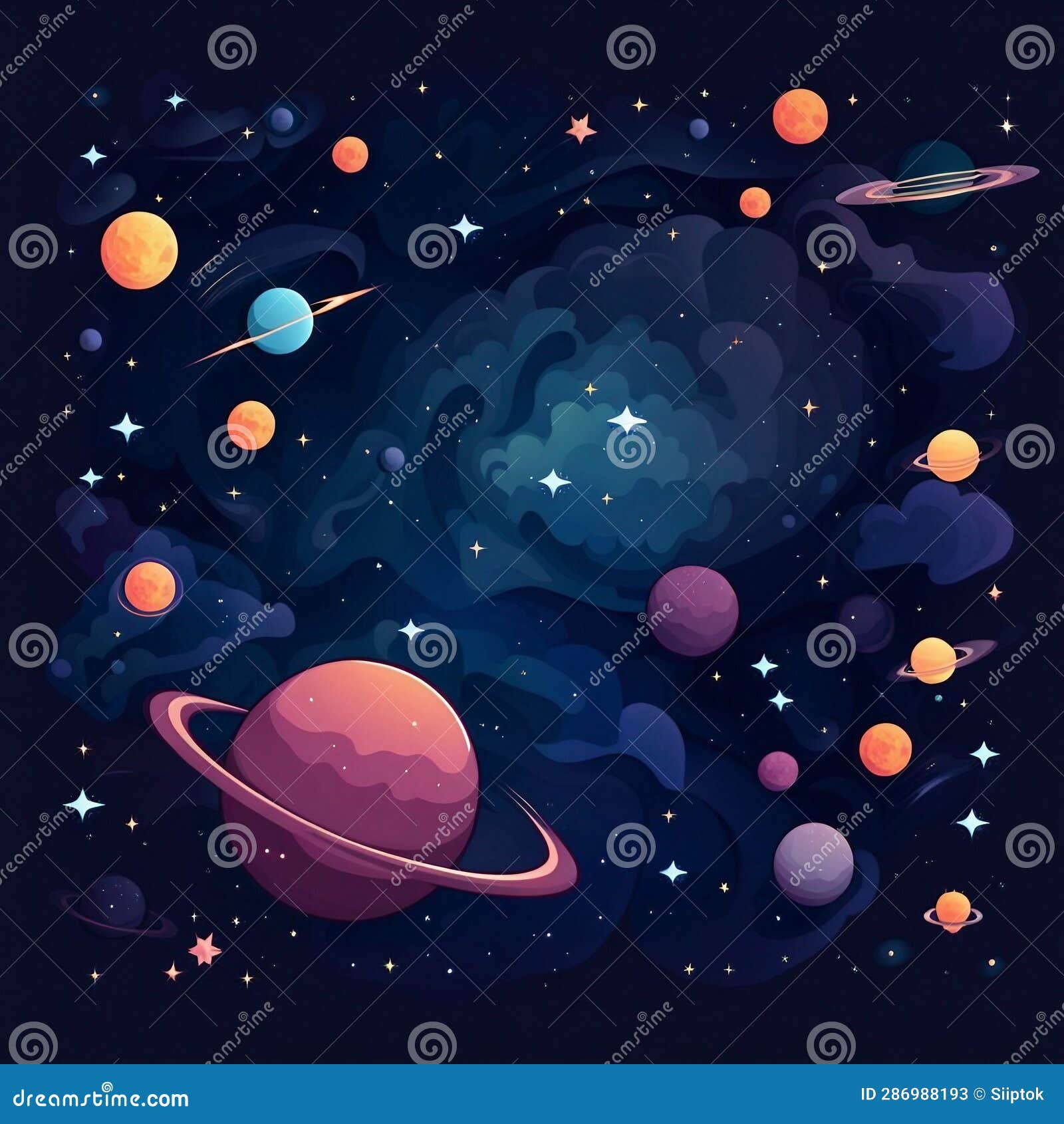 Star Planet Galaxy Outer Space Illustration Background Stock ...