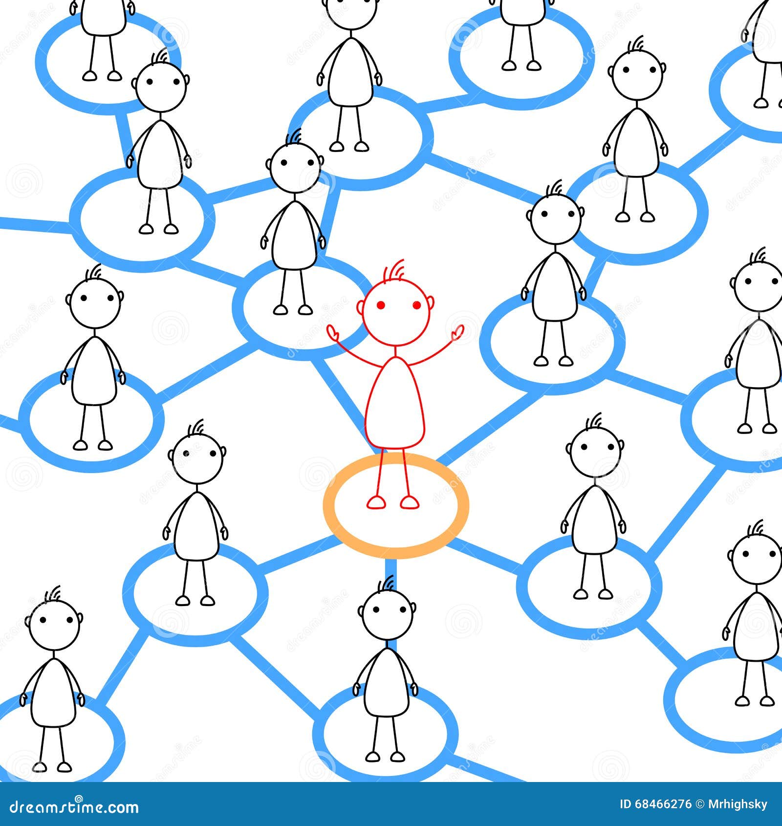 Unique Stick Figure in the Crowd Stock Vector - Illustration of society ...