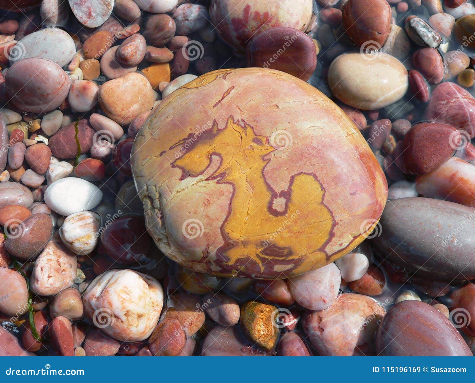 Unique Stone at British Coast Stock Image - Image of beige, stone ...