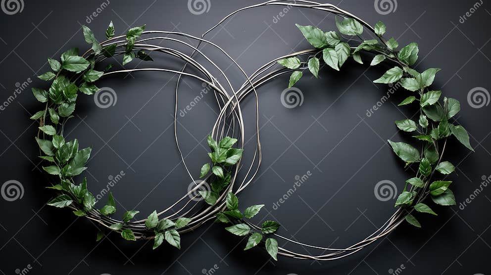 Unique string of leaves stock illustration. Illustration of frame ...