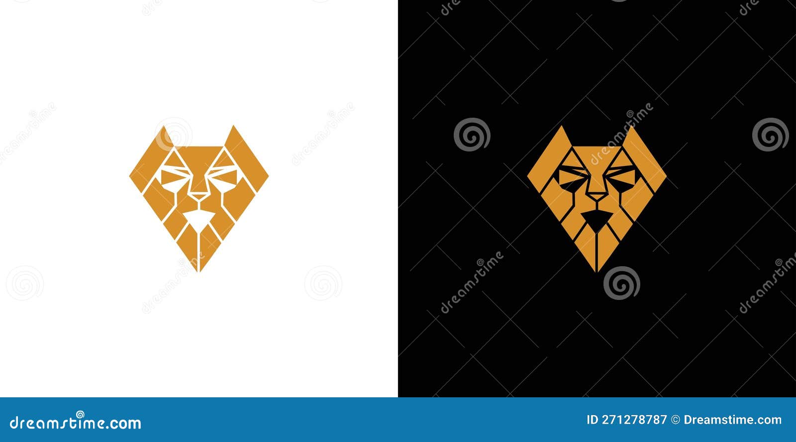 Unique and Strong V Lion Logo Design Stock Vector - Illustration of ...