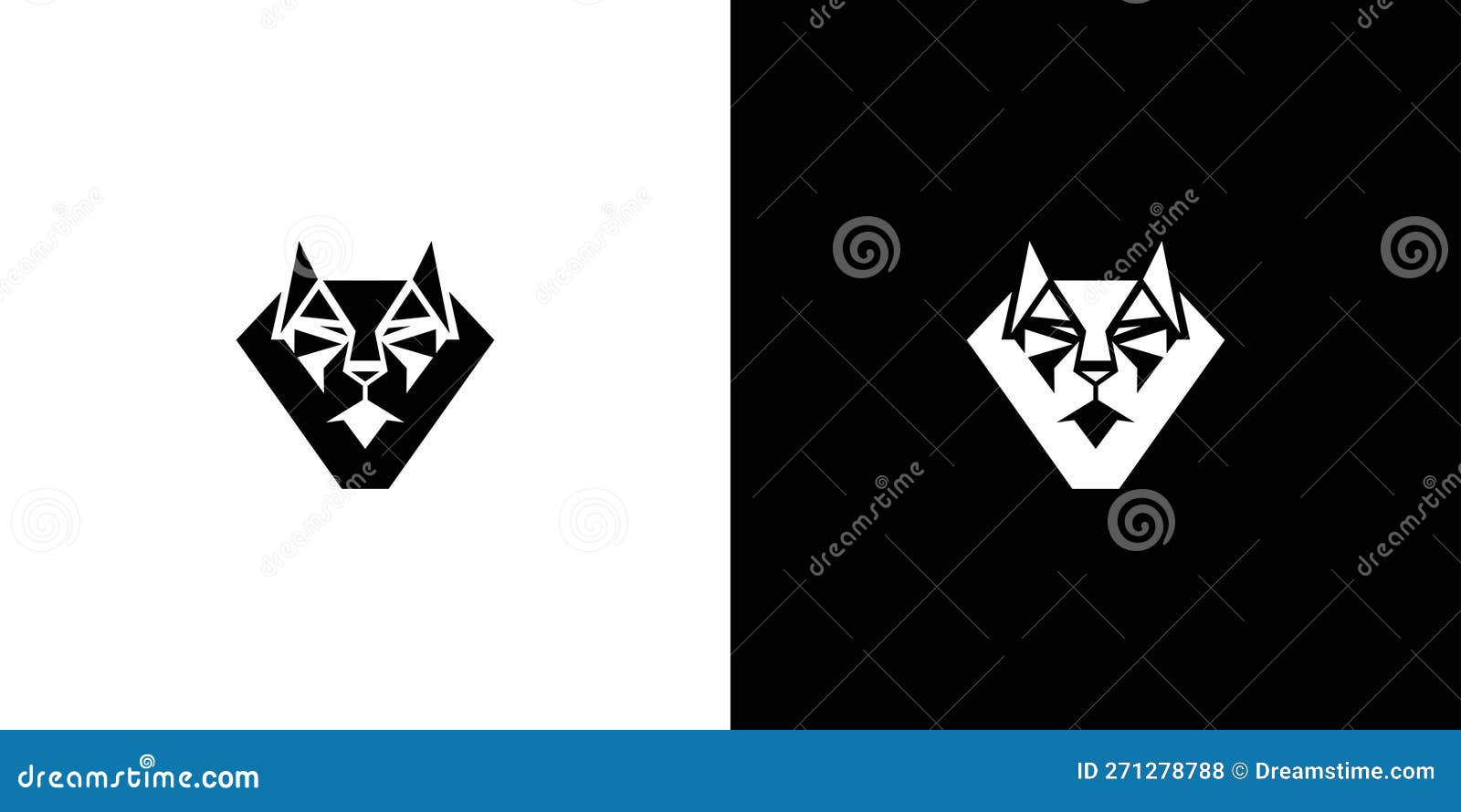 Unique and Strong V Lion Logo Design Stock Vector - Illustration of ...