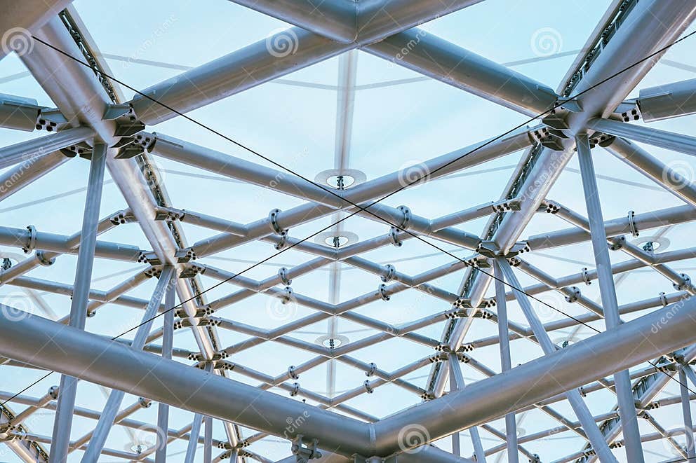Unique Structural Design Showcasing Intricate Metal Framework Beneath a ...