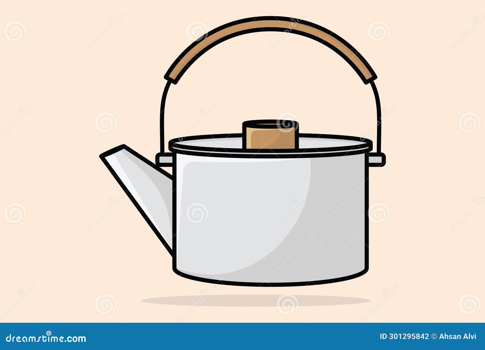 Unique Style Kettle Vector Illustration. Kitchen Interior Object Icon ...