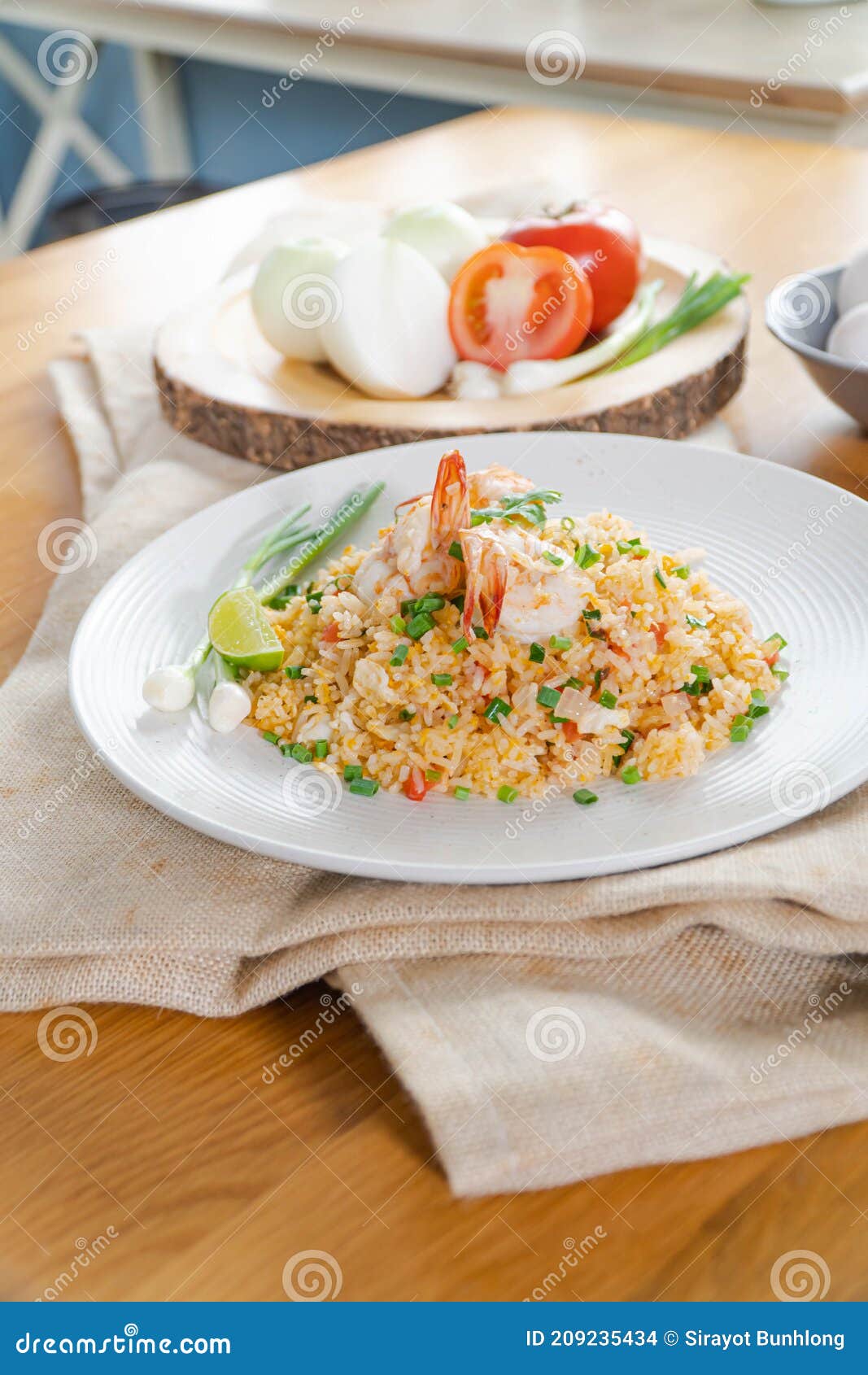 Unique Style Thai Shrimp Fried Rice Serves on the Dish Stock Photo ...