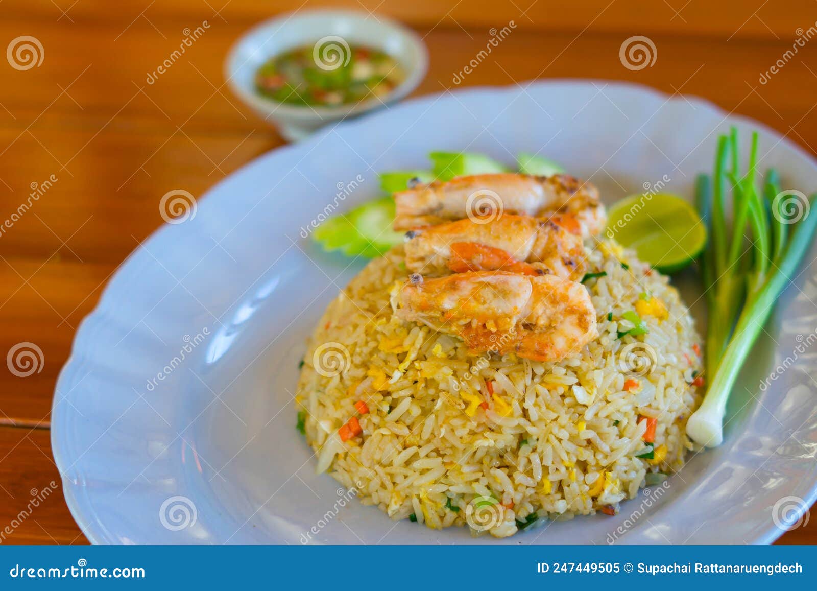 Unique Style Thai Shrimp Fried Rice Serves on the Dish Stock Image ...
