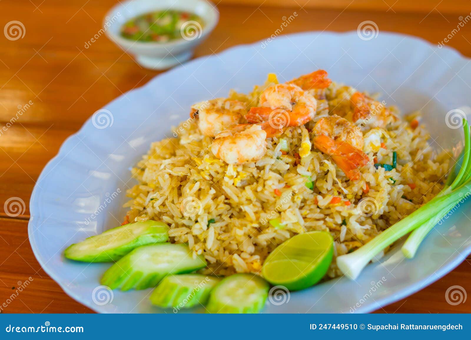 Unique Style Thai Shrimp Fried Rice Serves on the Dish Stock Photo ...