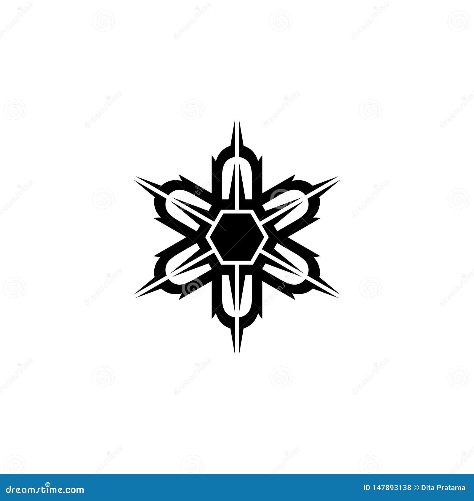 Unique Symmetric Hexagonal Shape Logo. Stock Illustration ...