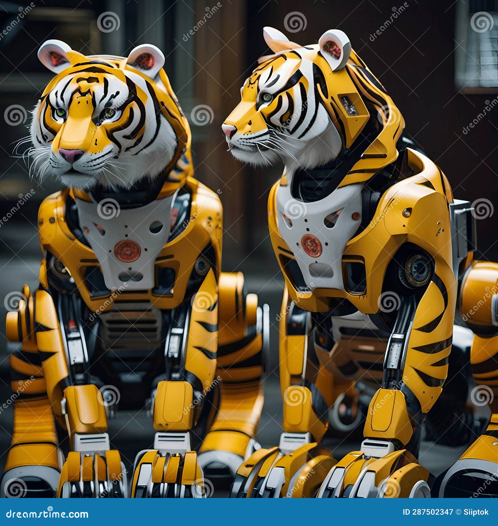 Tiger Robot Character Design Illustration Stock Illustration ...