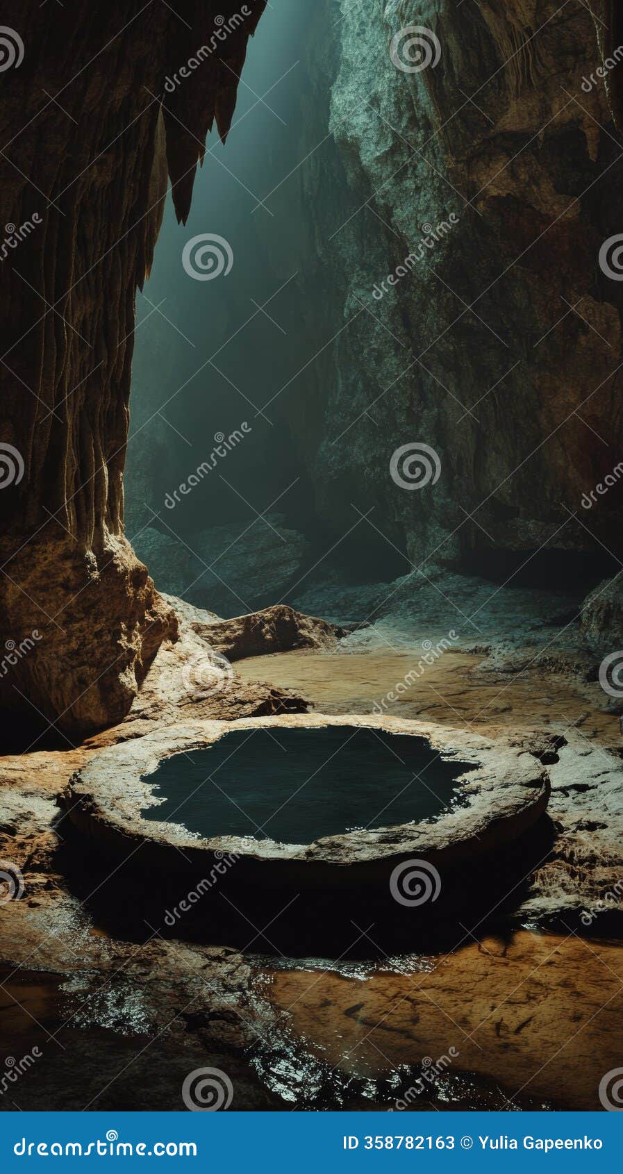 Unique Underground Cave with a Circular Platform and Stunning ...