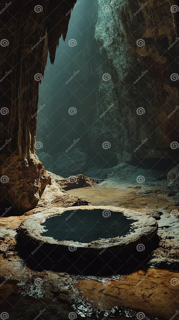 Unique Underground Cave with a Circular Platform and Stunning ...
