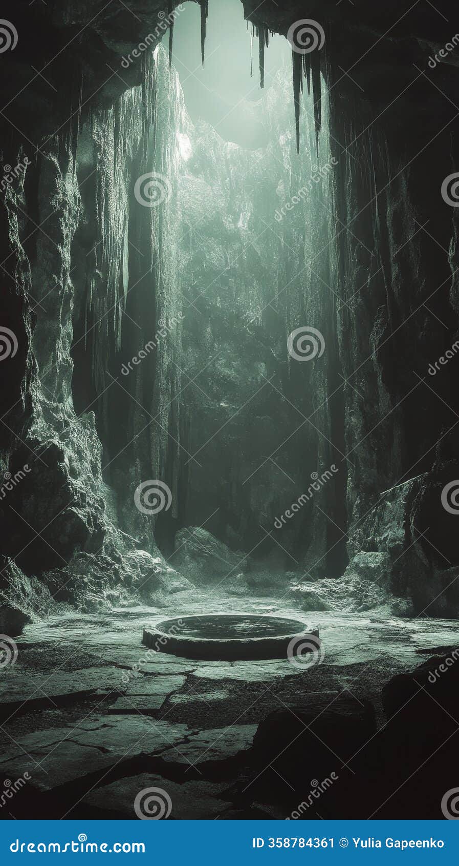 Unique Underground Cave with a Circular Platform and Stunning ...