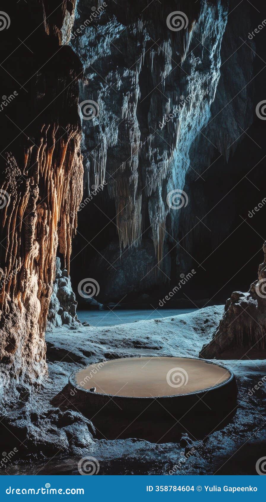 Unique Underground Cave with a Circular Platform and Stunning ...