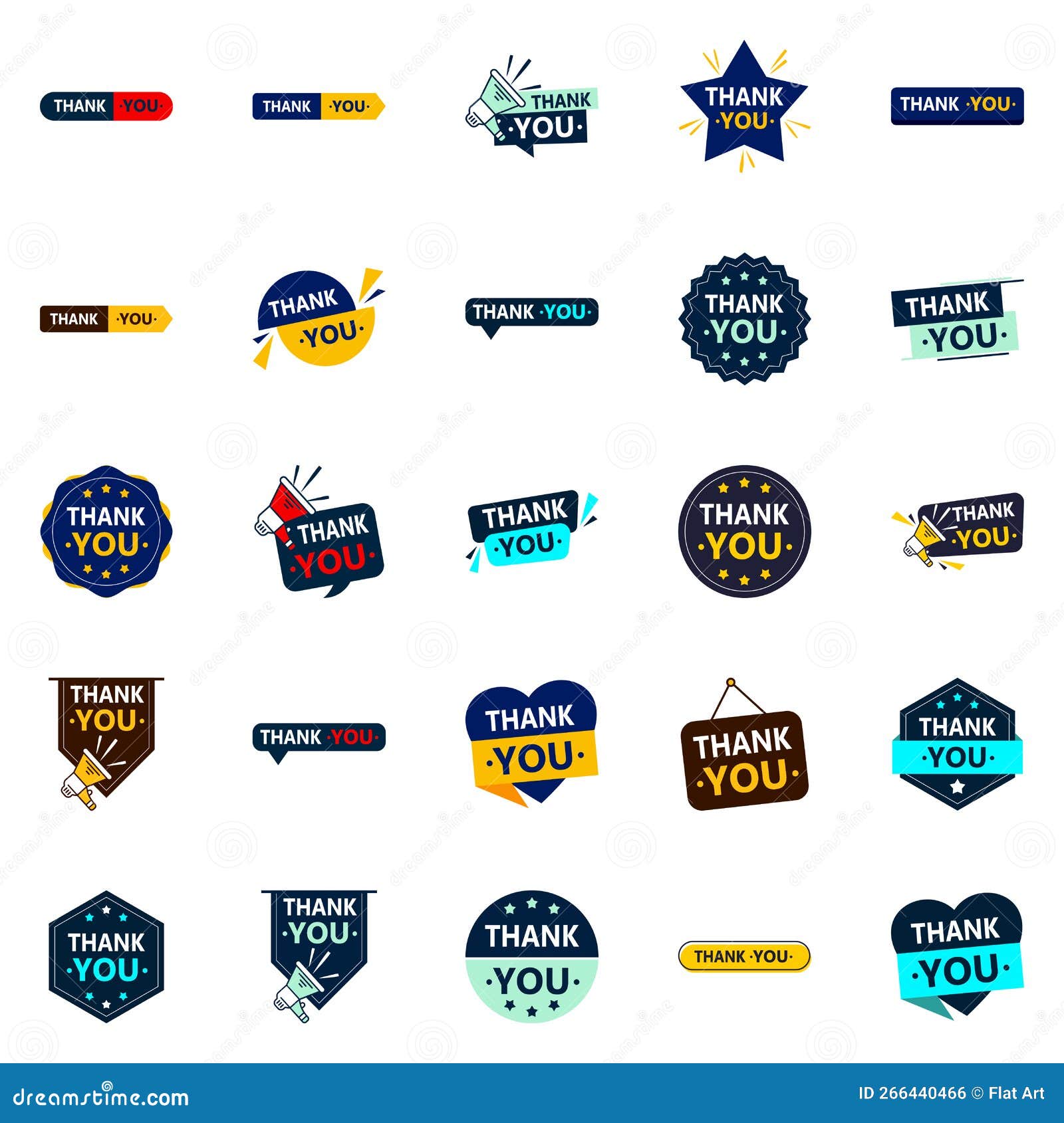 25 Unique Vector Elements for Personalized Thank You Messages Stock ...