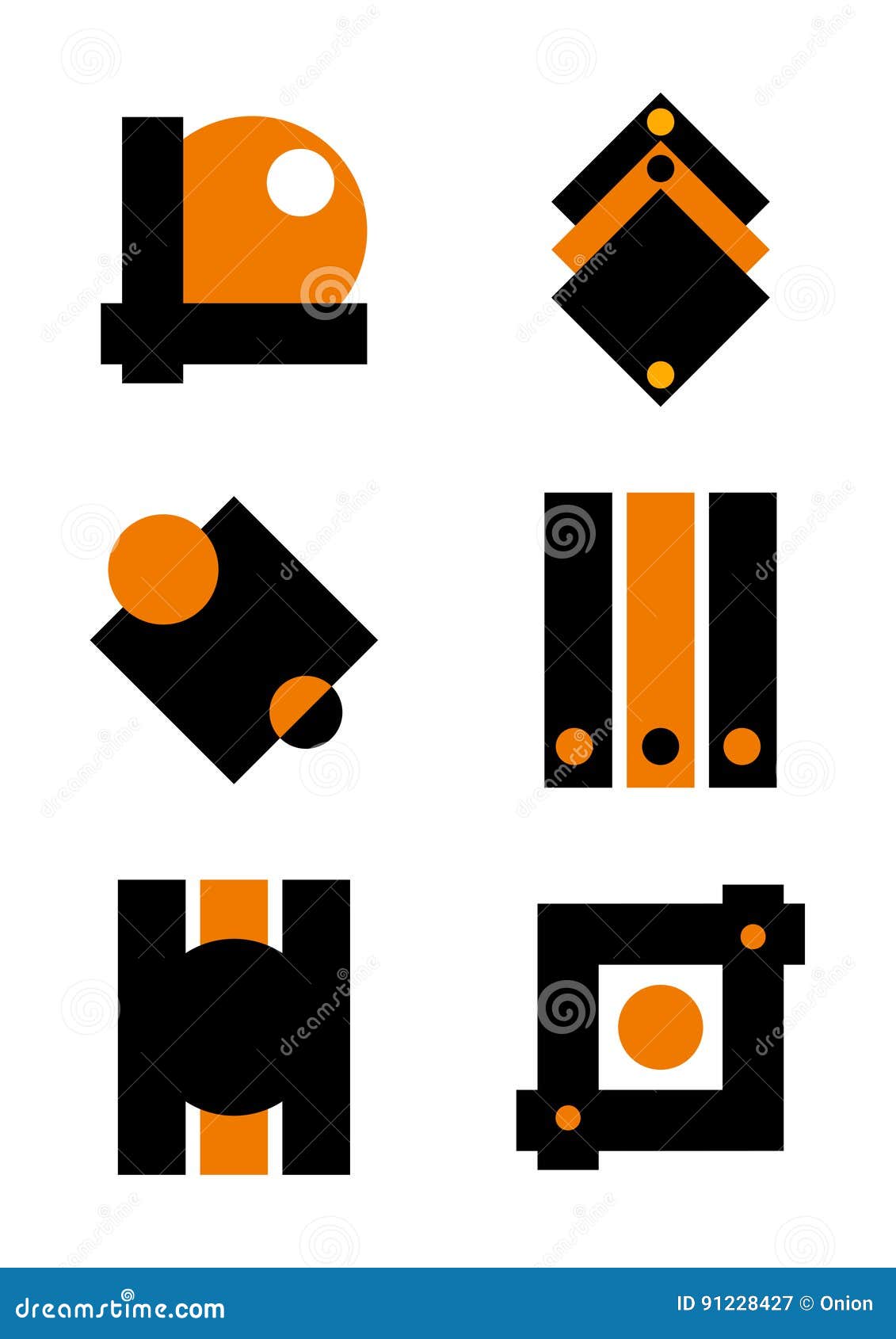 Unique vector logos stock vector. Illustration of objects - 91228427