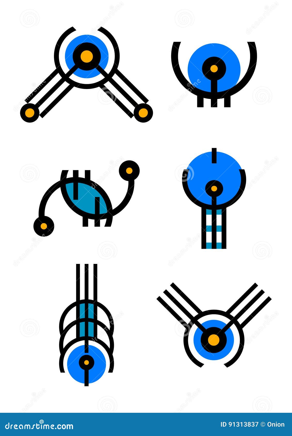 Unique vector logos stock vector. Illustration of objects - 91313837