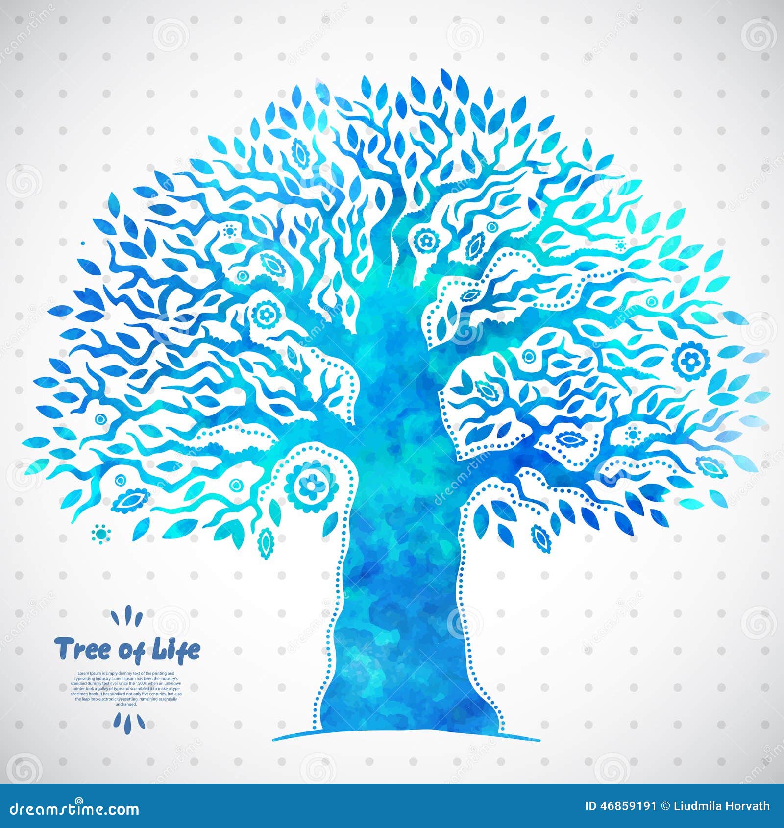 Unique Vector Watercolor Ethnic Tree of Life Stock Vector ...