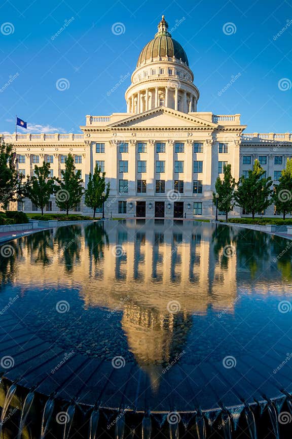 Unique View of Utah State Capital Stock Image - Image of lake ...