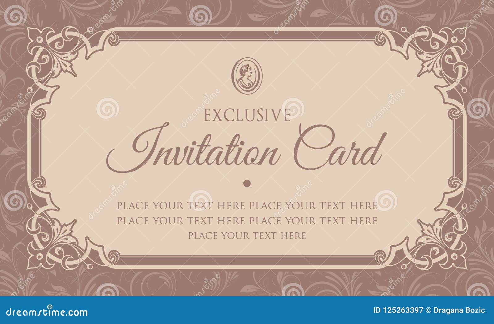 Exclusive Invitation Card Design in Vintage Style Stock Vector ...