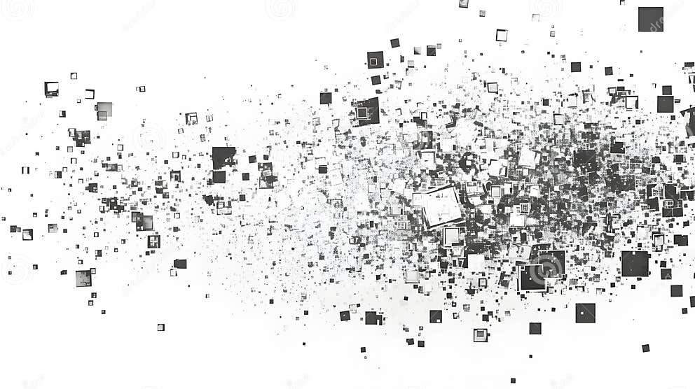 Distorted Cubes with Fragmented Particle Effects for Abstract ...