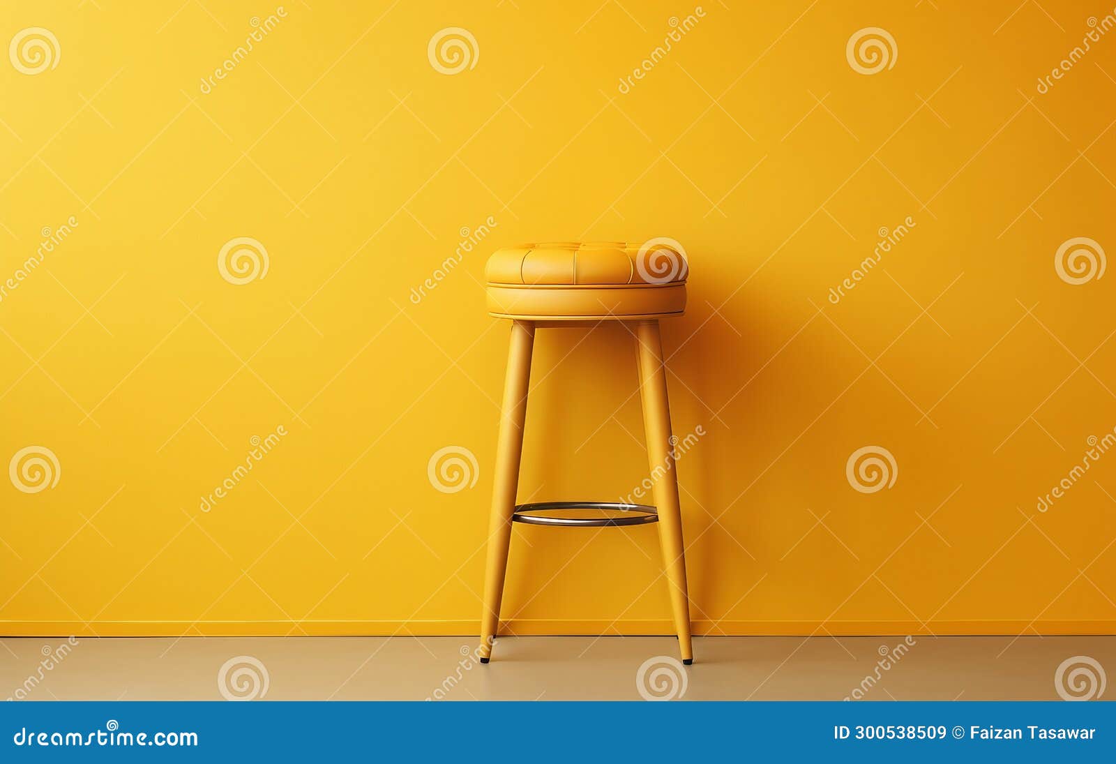 Unique Wall-Mounted Yellow Bar Seating -Generative Ai Stock ...