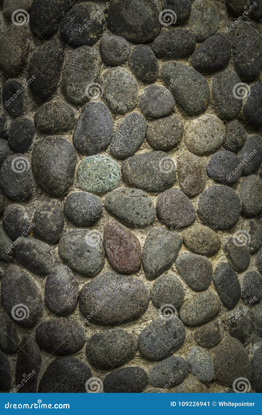 A Unique Wall Texture Using Naturally Rounded Stone. Stock Image ...