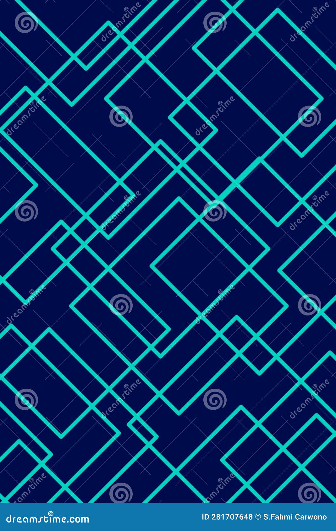 Unique Wallpaper with Blue Square Lines Stock Illustration ...